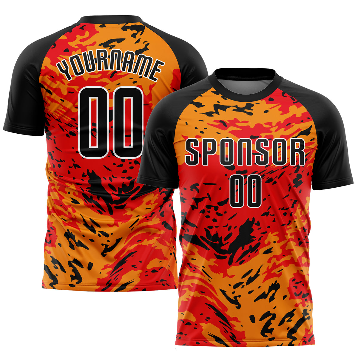 Custom Red Black-Gold Sublimation Soccer Uniform Jersey Free Shipping | DIYOJ