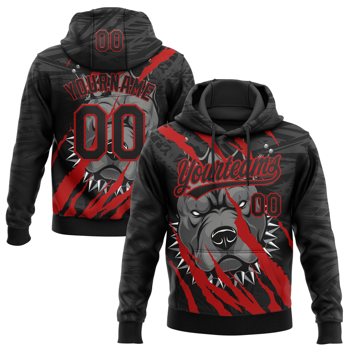 Custom 3D Pattern Design Animal Pitbull Dog Sports Pullover Sweatshirt ...