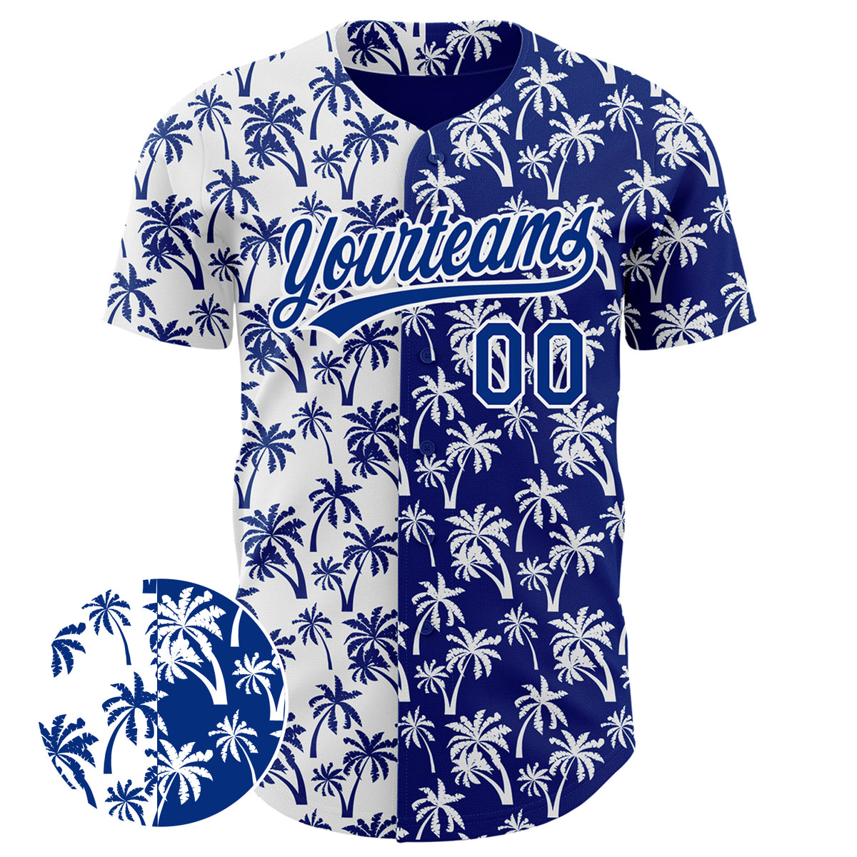 Custom White Royal 3D Pattern Design Tropical Hawaii Palm Trees ...