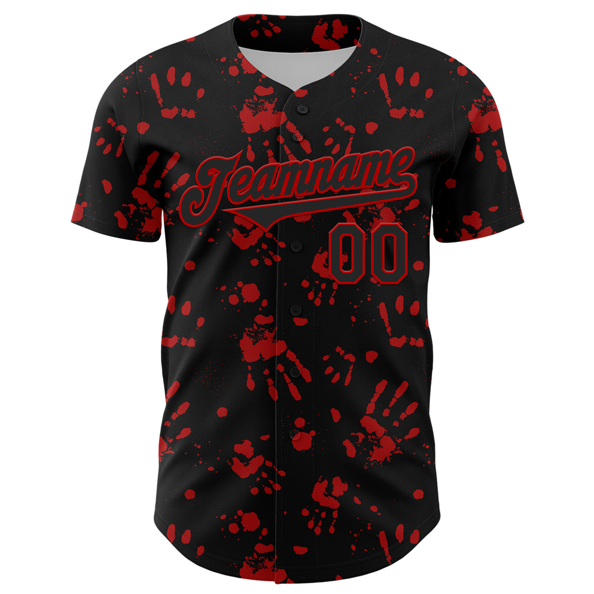 Custom Black Red 3D Pattern Design Rave Bloody Handprint Authentic ...