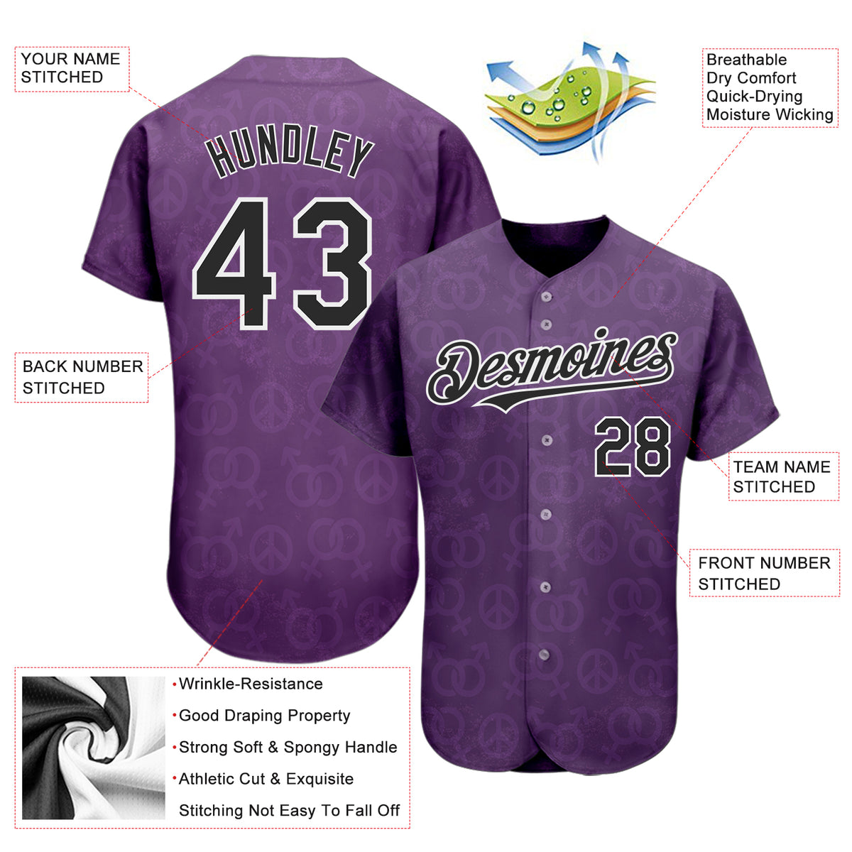 Custom Rainbow For Pride Month Love Is Love LGBT 3D Authentic Baseball ...