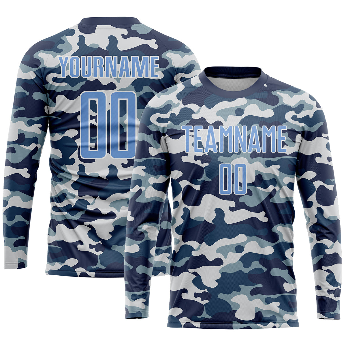 Custom Camo Light Blue-Royal Sublimation Salute To Service Soccer ...