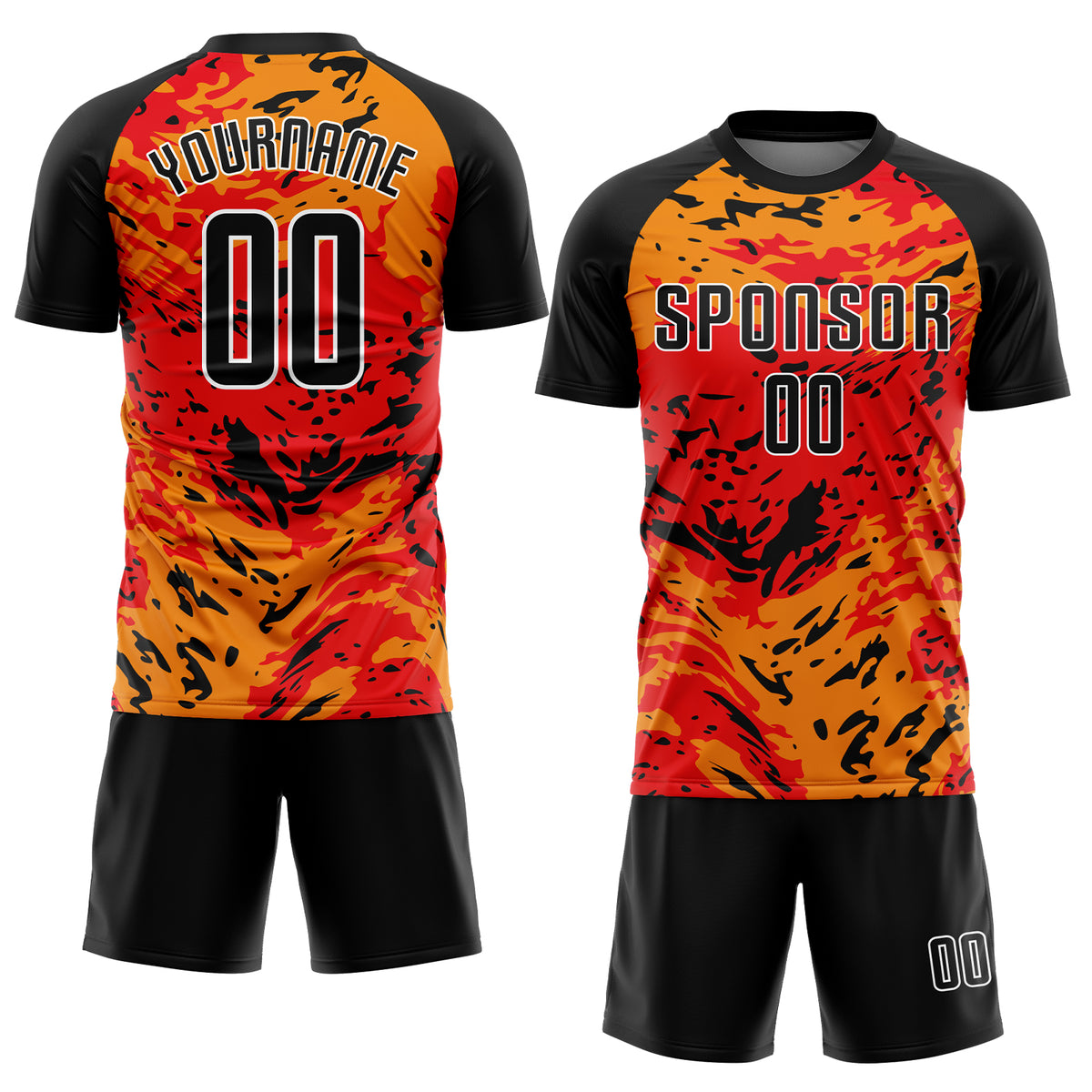 Custom Red Black-Gold Sublimation Soccer Uniform Jersey Free Shipping ...