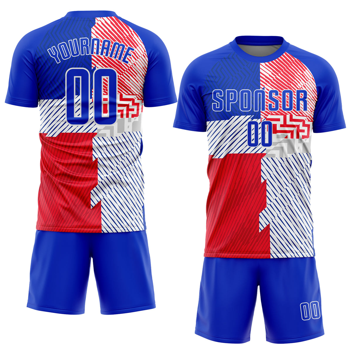 Custom Royal Royal-Red Sublimation Soccer Uniform Jersey Free Shipping ...