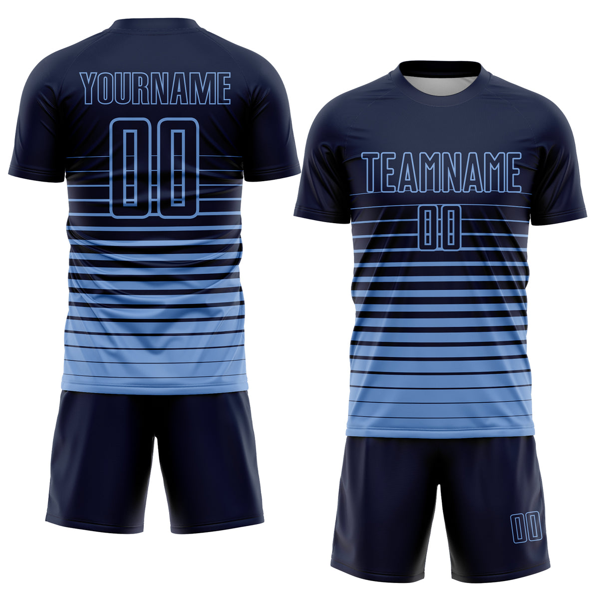 Custom Navy Light Blue Pinstripe Fade Fashion Sublimation Soccer ...